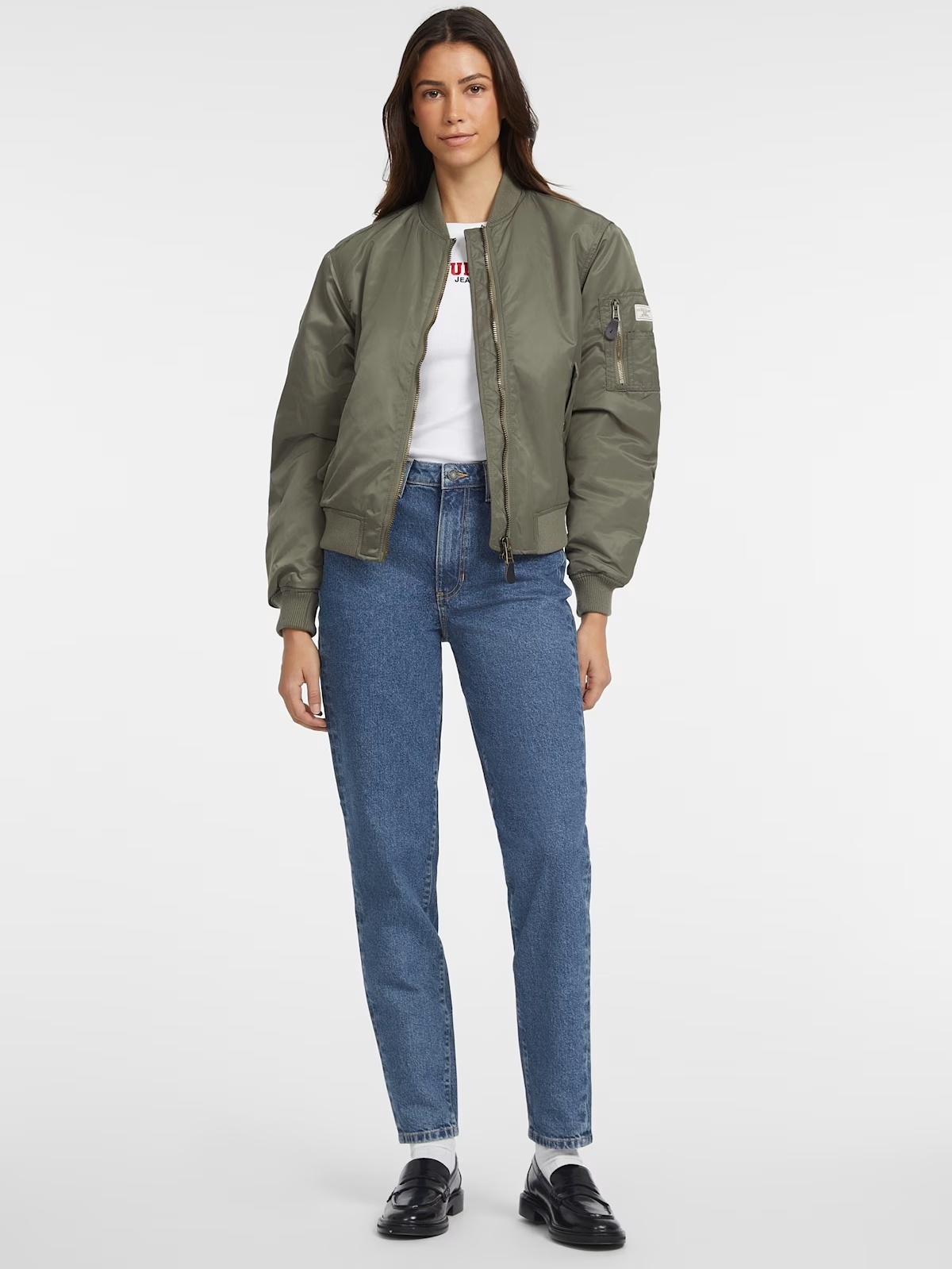 Nylon Bomber Jacket - Green - GUESS